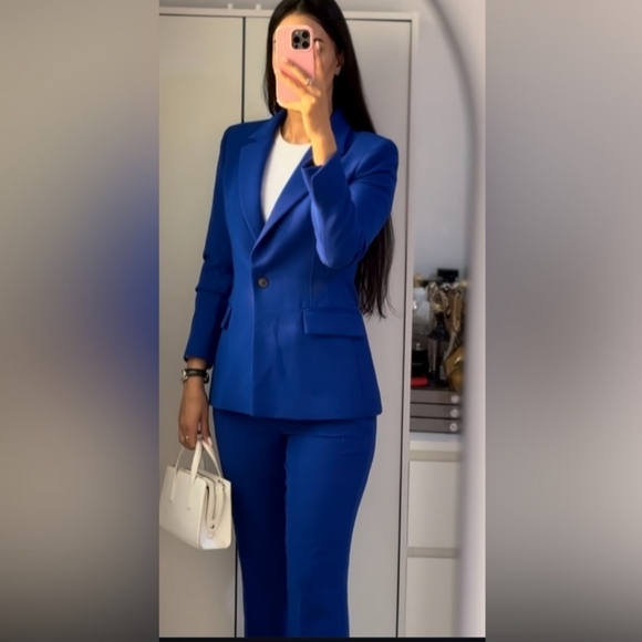 Zara | Jackets & Coats | Zara 2 Pieces Matching Set Topstitched Fitted ...